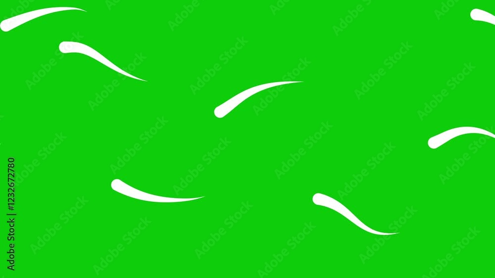 Abstract animation line effects for white 2d cartoon video on green ...