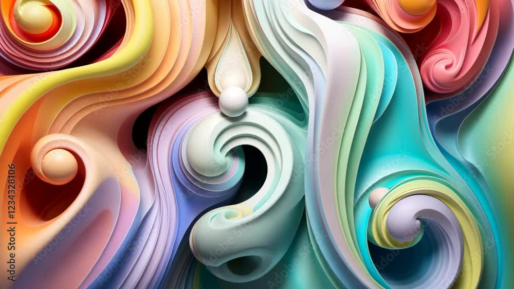 An exploration of abstract forms displaying a harmonious blend of ...