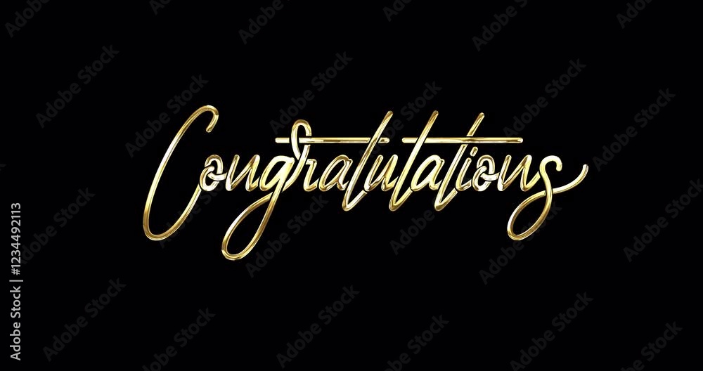 Congratulations text Animation in 4 clips. Luxury handwritten text ...