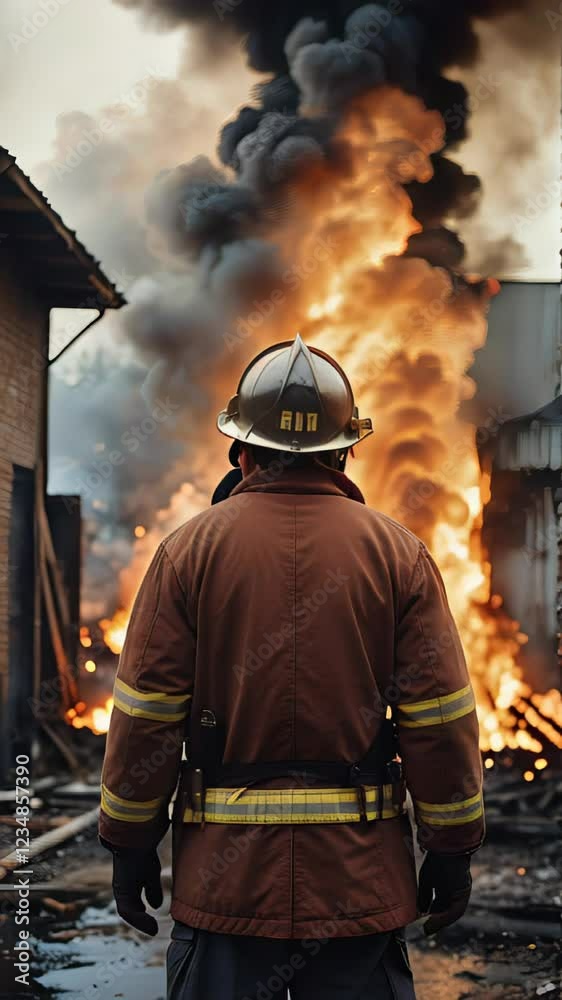 Brave firefighter faces raging inferno while heroic efforts unfold at ...