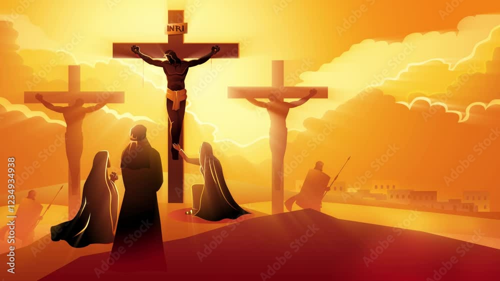 Biblical motion graphic series. Way of the Cross or Stations of the ...