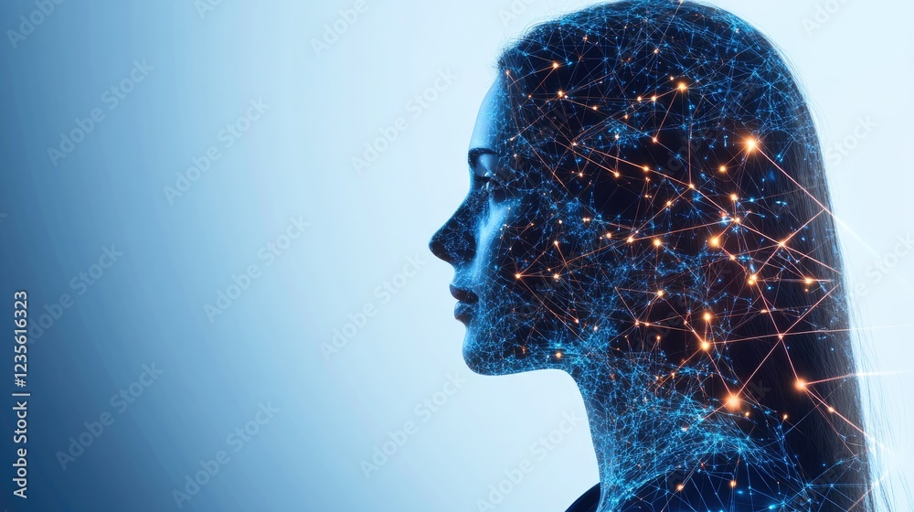 Poster Digital twin concept in healthcare, showing a holographic human ...