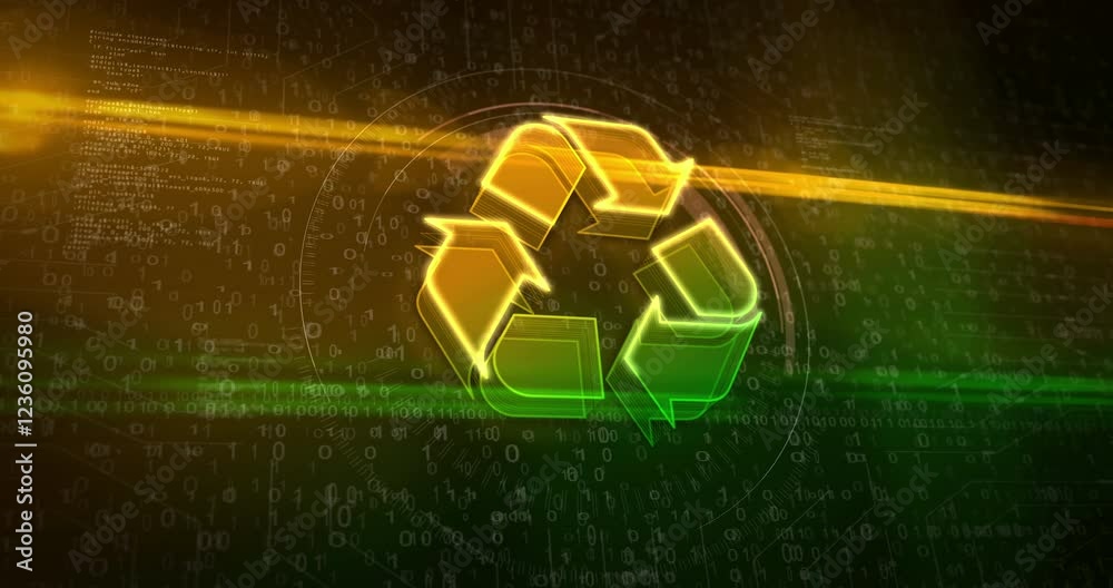 Recycling ecology environment and waste segregation symbol on abstract ...