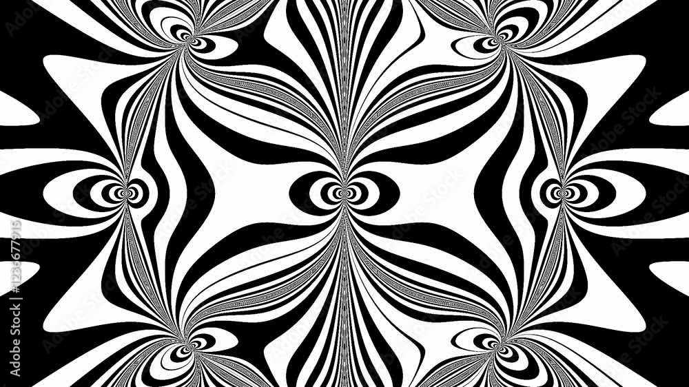 Motion background with animated black and white geometric forms ...