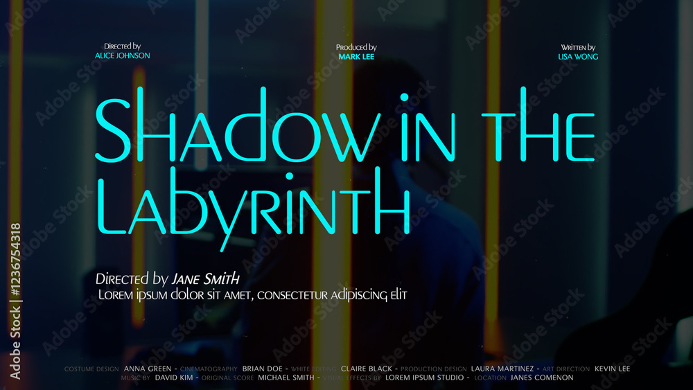 Cinematic Film Title Card, Movie Poster Typography Overlay 26 , ( Wide ...