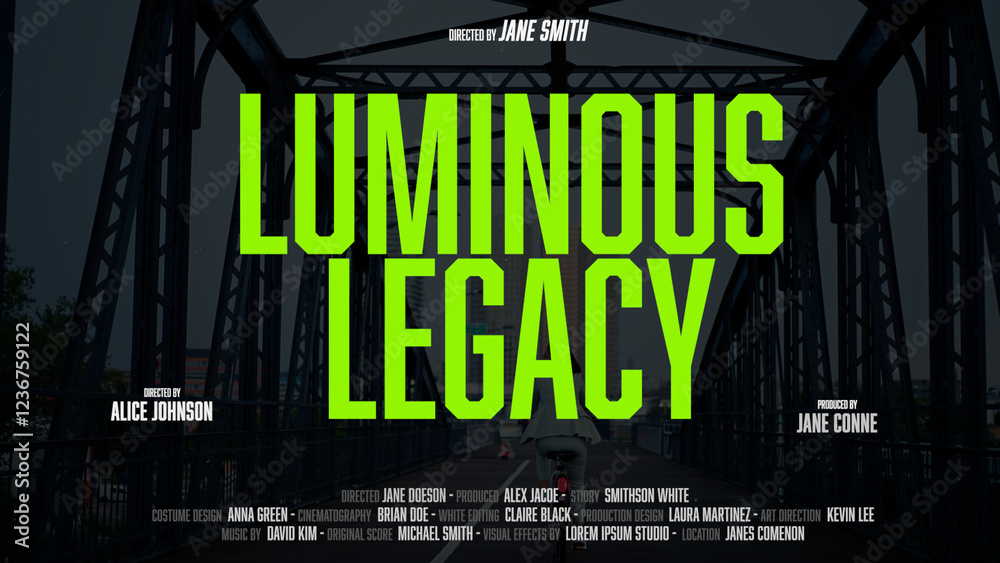 Cinematic Film Title Card, Movie Poster Typography Overlay 41 , ( Wide ...