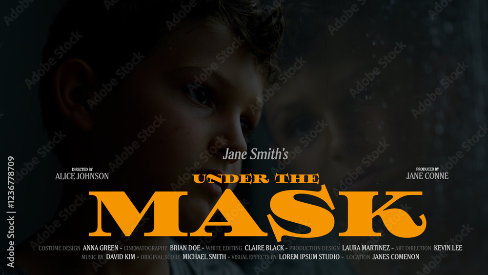 Cinematic Film Title Card, Movie Poster Typography Overlay 92 , ( Wide ...
