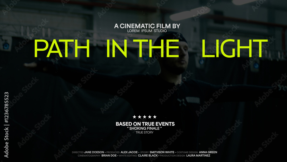 Cinematic Film Title Card, Movie Poster Typography Overlay 108 , ( Wide ...