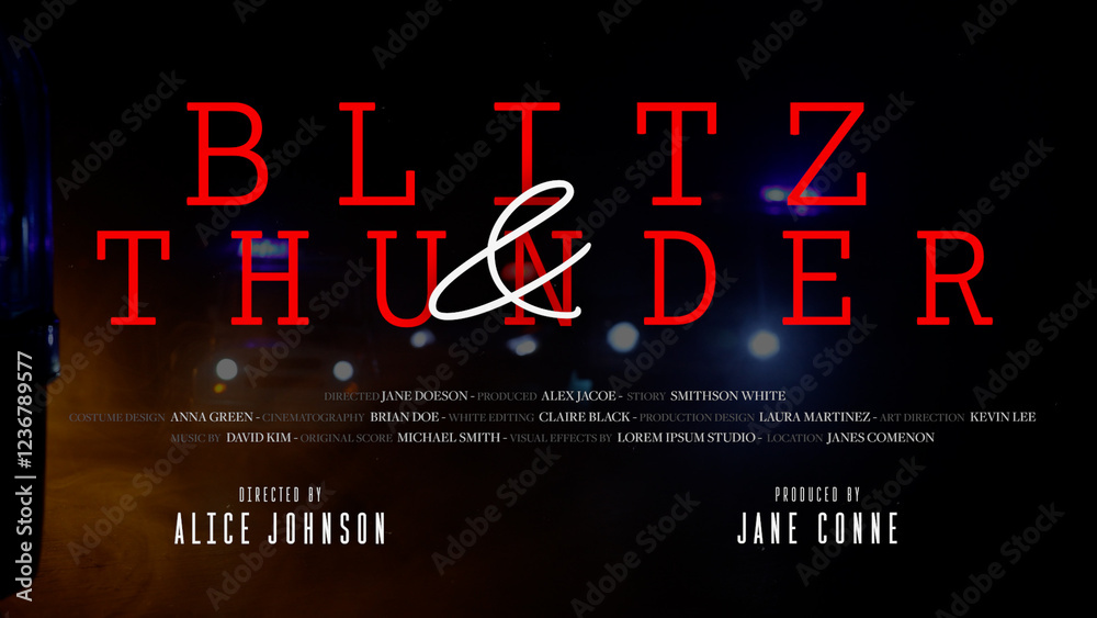Cinematic Film Title Card, Movie Poster Typography Overlay 120 , ( Wide ...