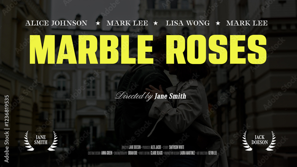 Cinematic Film Title Card, Movie Poster Typography Overlay 199 , ( Wide ...