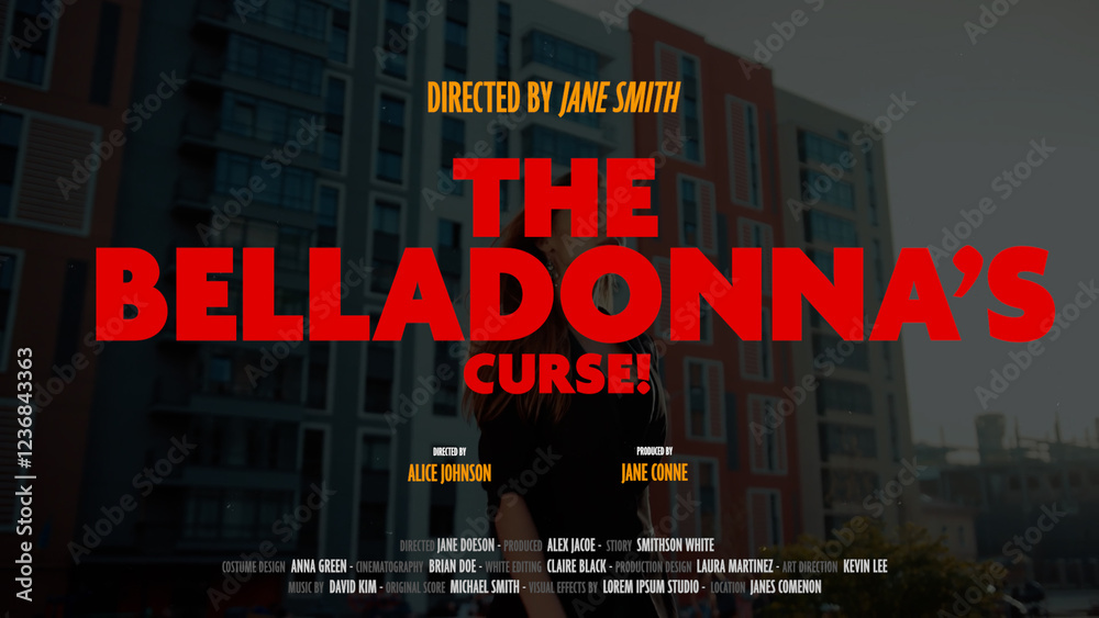 Cinematic Film Title Card, Movie Poster Typography Overlay 267 , ( Wide ...