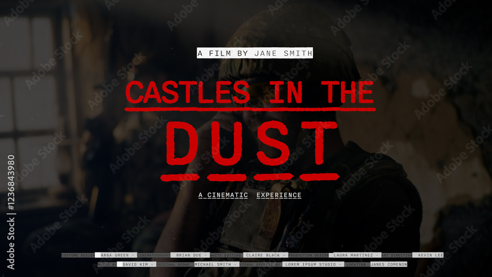 Cinematic Film Title Card, Movie Poster Typography Overlay 269 , ( Wide ...