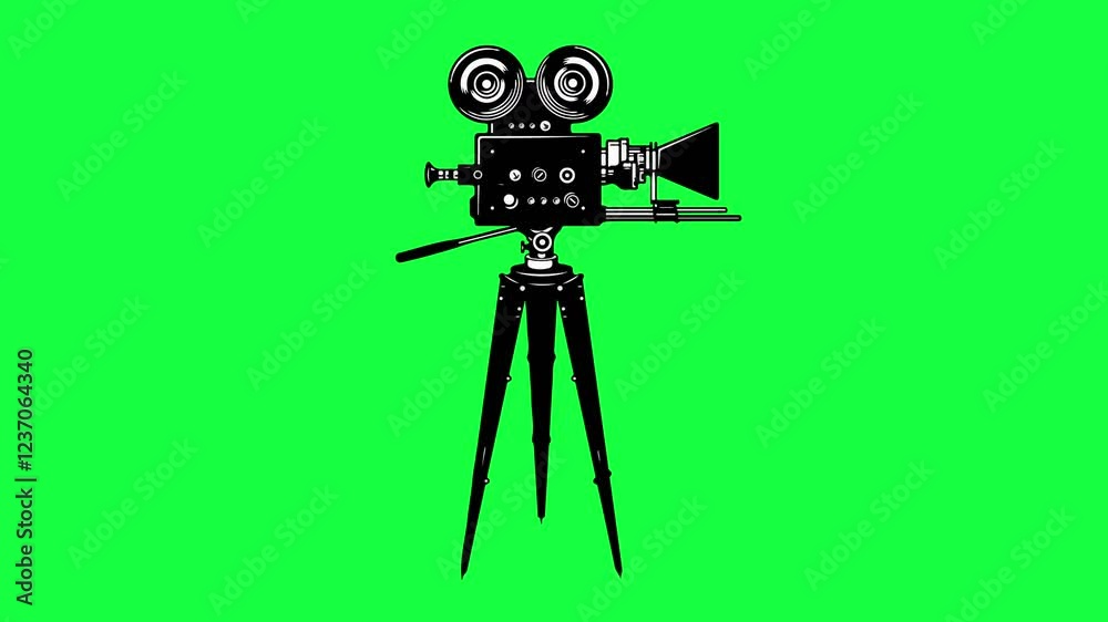 Vintage old video recorder vector animation. old film camera animated ...