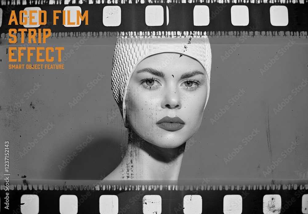 Aged Film Strip Effect with Generative AI Stock Template | Adobe Stock
