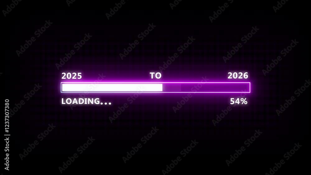 Vidéo Stock Loading bar from 2025 to 2026 new year transfer animation ...