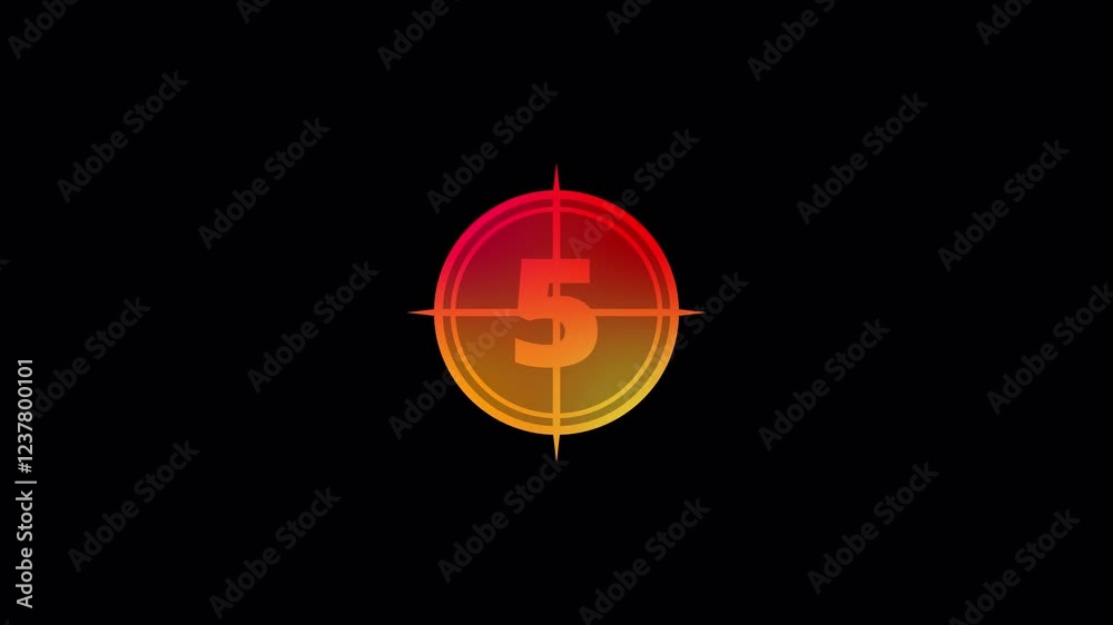 10 seconds countdown timer animation retro projector style from ten to ...