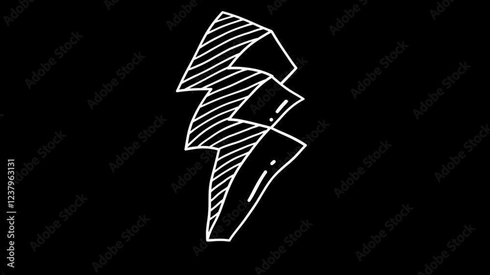 This is a motion graphic animation of a white wiggly hand drawn 3d ...