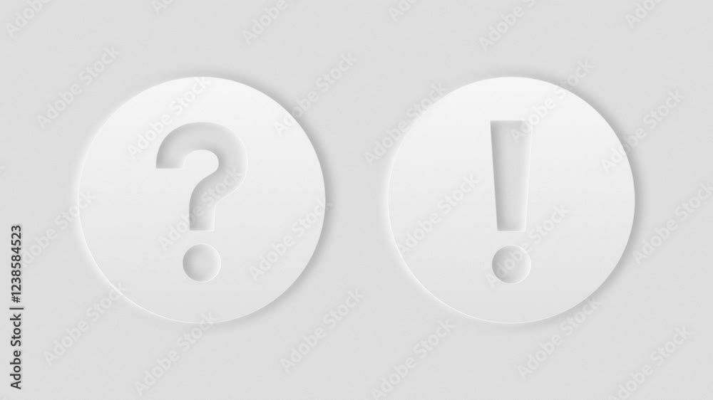 Light and dark neumorphism clean question and exclamation icons. 4k ...