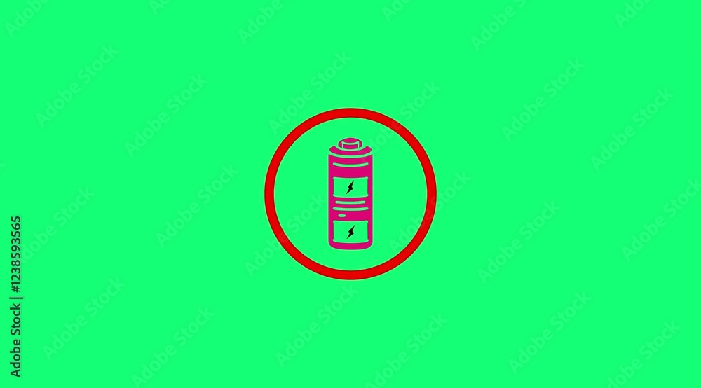 Battery fast charging animation, animated battery icon. Abstract sign ...
