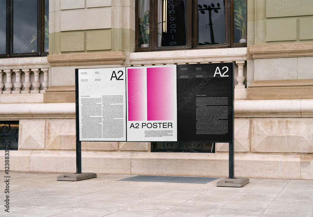 Mockup Of Three Vertical A2 Customizable Posters Stock Template | Adobe ...