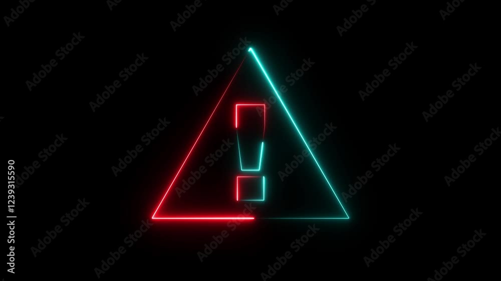 warning sign animated footage template, warning sign logo icon animated ...