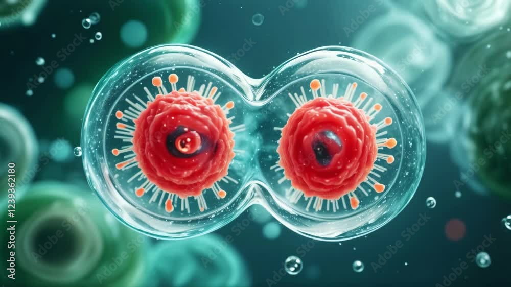 Cell Division Mitosis and Meiosis Process, 4K Seamless Loop Animation ...