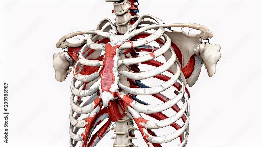Detailed Anatomy of the Human Thorax: Rib Cage, Muscles, and Bones ...