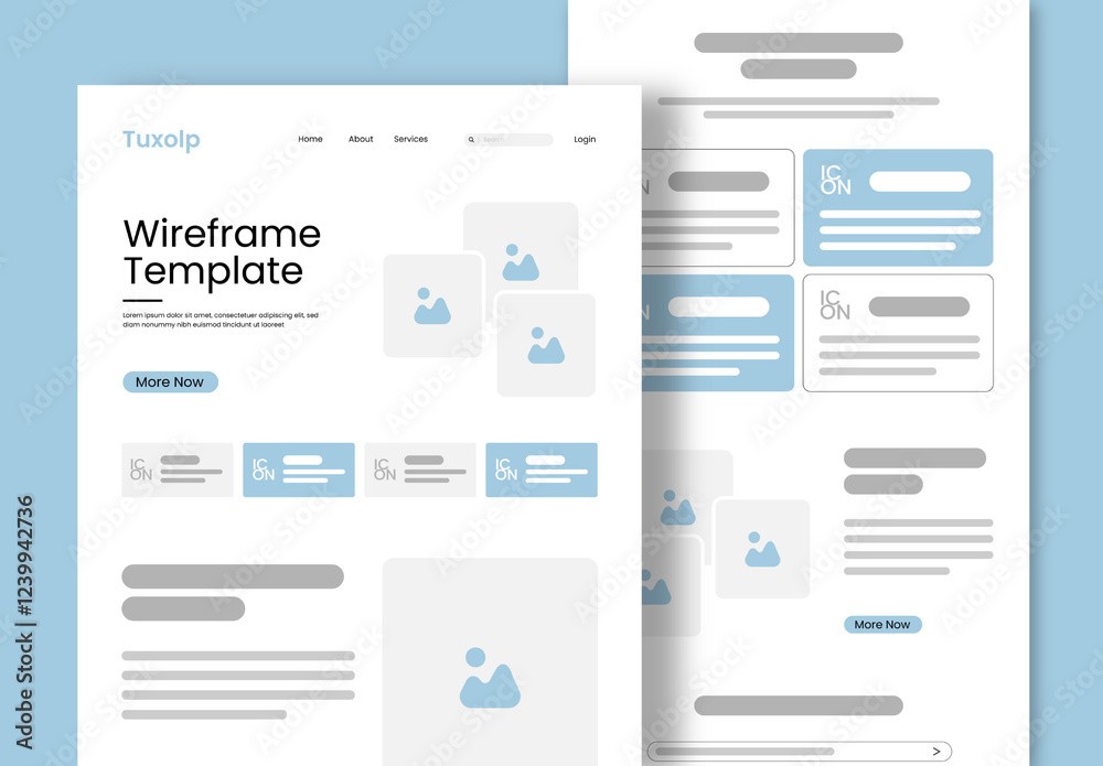 Wireframe Design Layout Template Stock Template | Adobe Stock