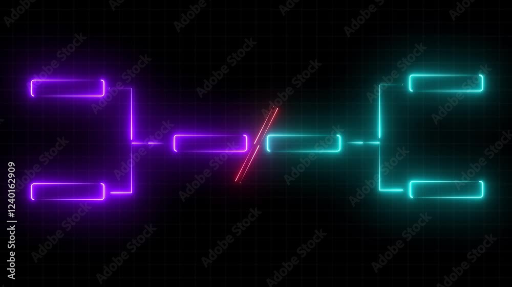 glowing neon or outline championship single elimination tournament ...