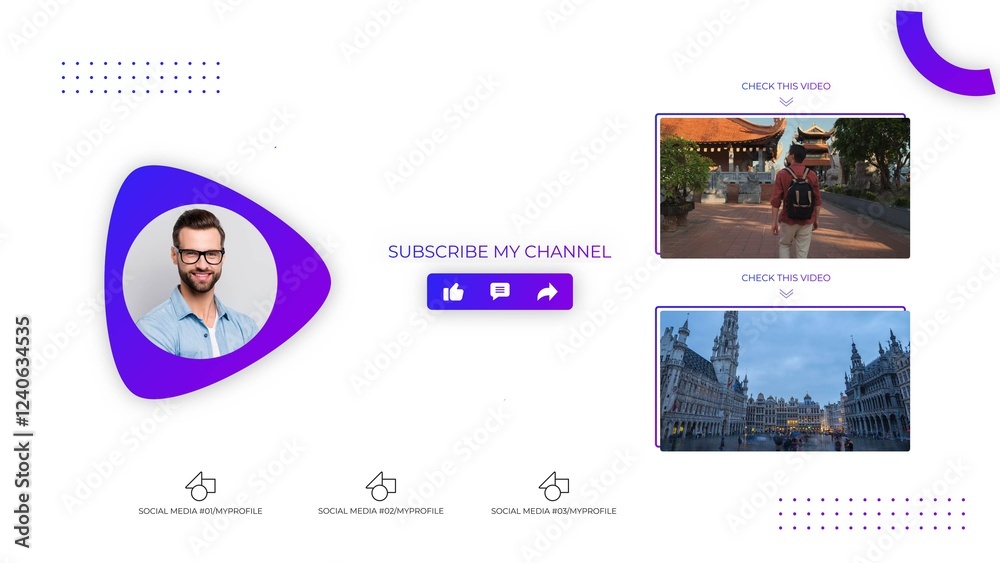 Gradient End Screen 01 Stock Template | Adobe Stock