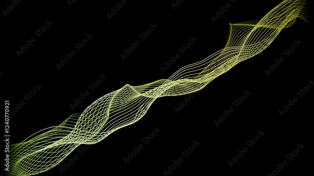 Seamless looping animation of abstract wireframe waves flowing smoothly ...