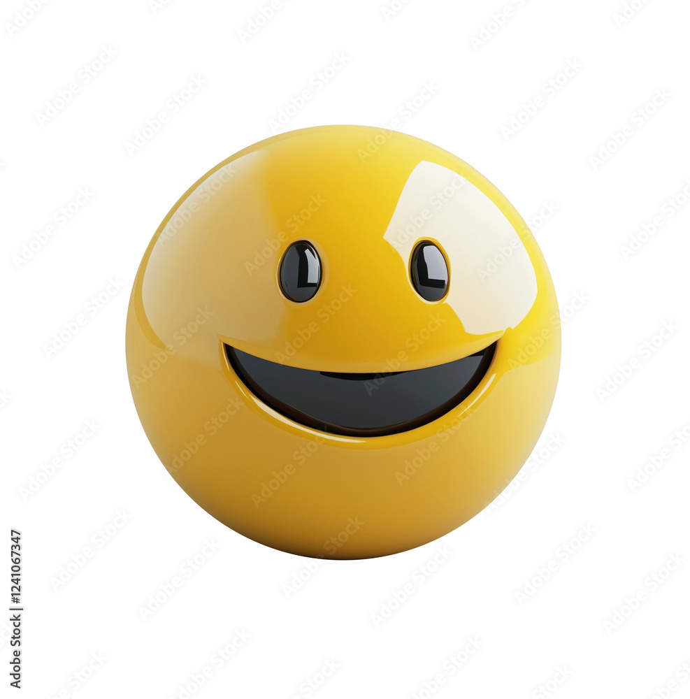 Poster Smiley 3d model illustration, isolated transparent PNG – Wall ...