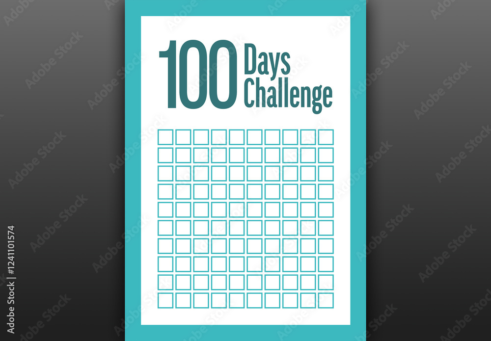 100 Days Challenge Tracker Poster template ready for print Stock ...
