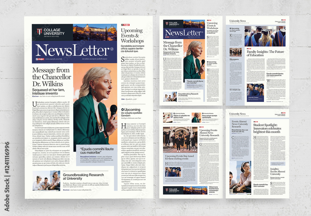 Newsletter Newspaper Template Stock Template | Adobe Stock