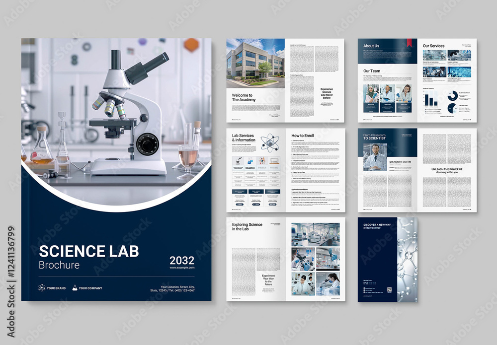 Science Lab Brochure Template Stock Template | Adobe Stock