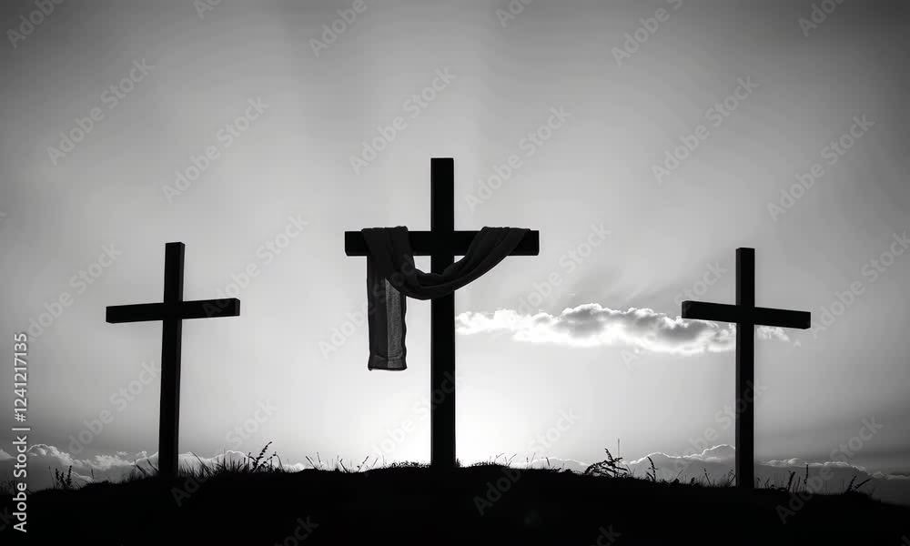 Calvary hill outside ancient Jerusalem where Jesus Christ was crucified ...