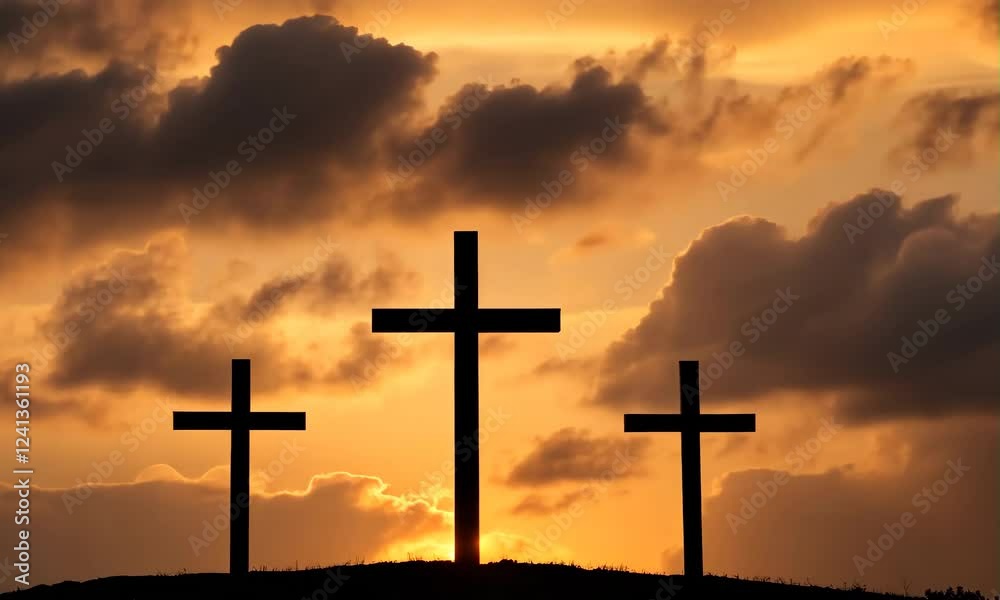 Calvary hill outside ancient Jerusalem where Jesus Christ was crucified ...