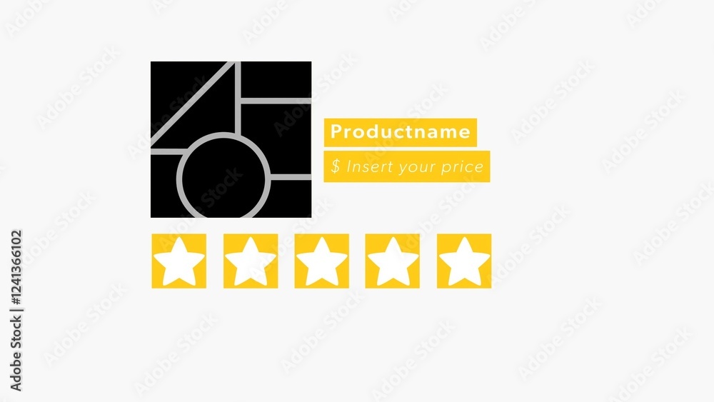 Modern Rating Star Review Infographic with Image Stock Template | Adobe ...