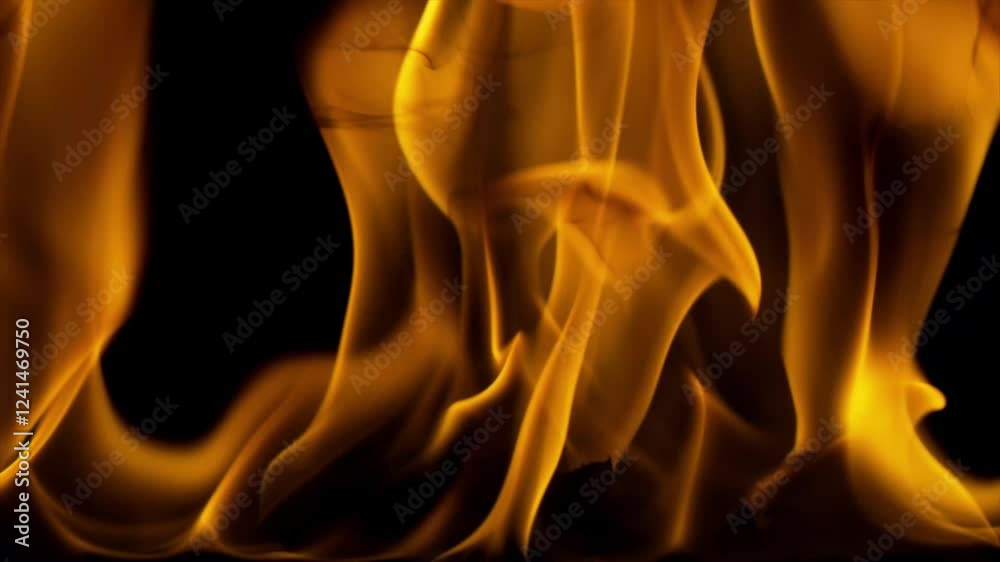 Fire isolated on black color. Great for VFX overlay in Cinematic films ...