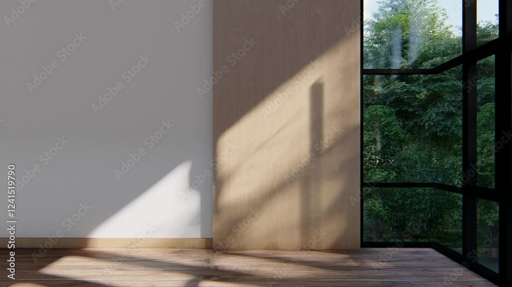 Vidéo Stock empty interior room shadow wall space background mock up ...