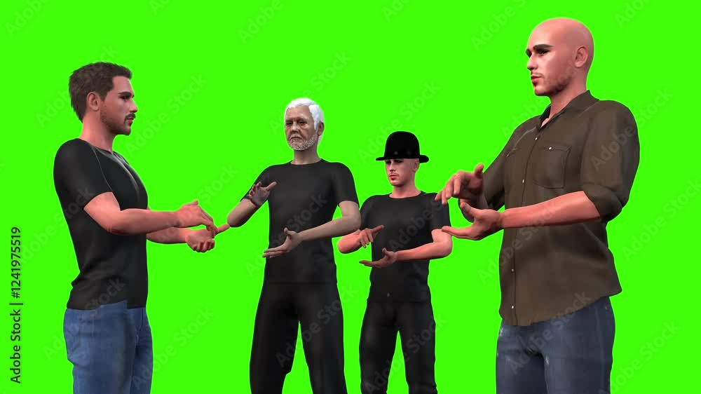 Stockvideo 4k boys and old man hand Clapping animation with a close ...