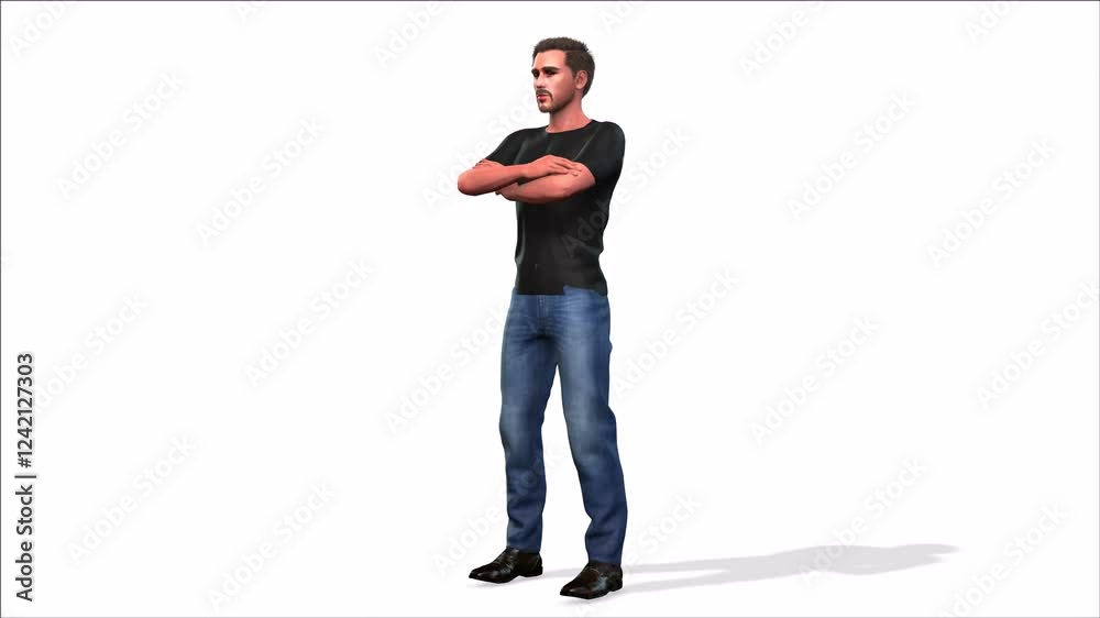 Stockvideon 4k Young, handsome, and friendly face boy with standing ...