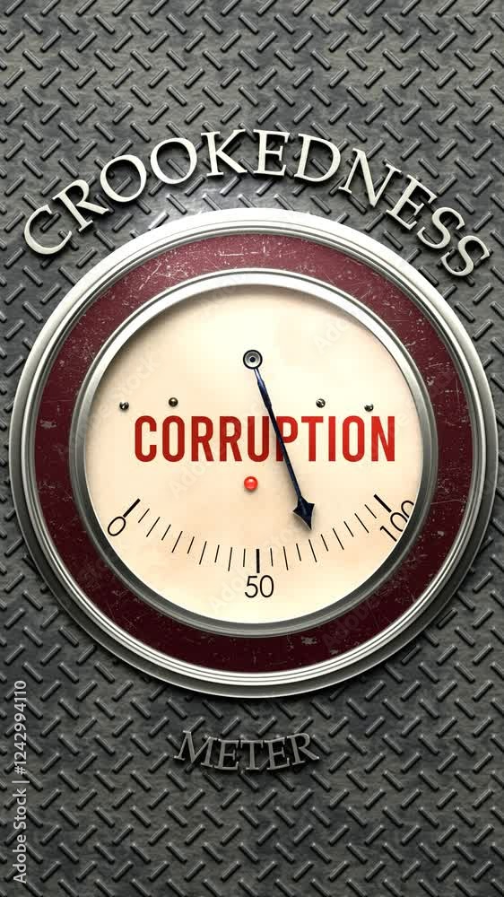 Corruption and Crookedness meter that is hitting a full scale, showing ...