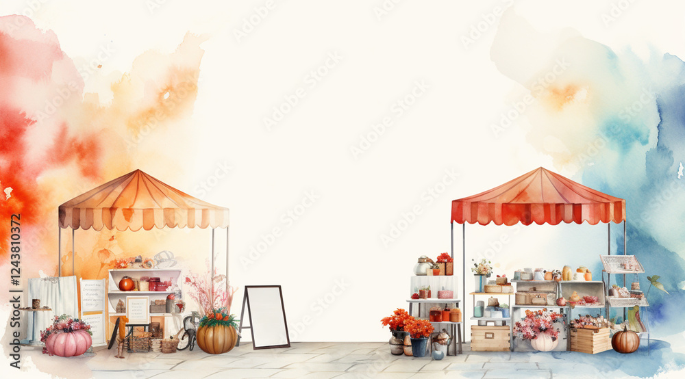 Vibrant and inviting autumn market stall filled with a variety of ...