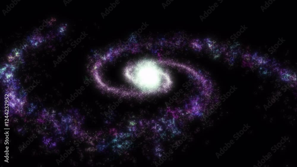 3D Spiral Galaxy Animation on Transparent Background. The Milky Way ...