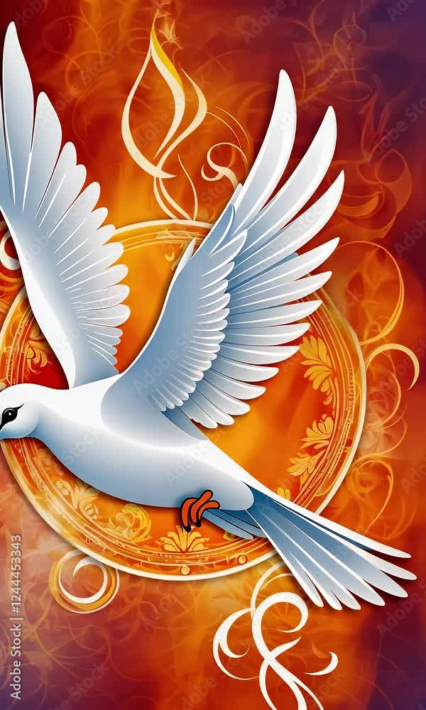 illustration digital spirit fire confirmation modern religious ...