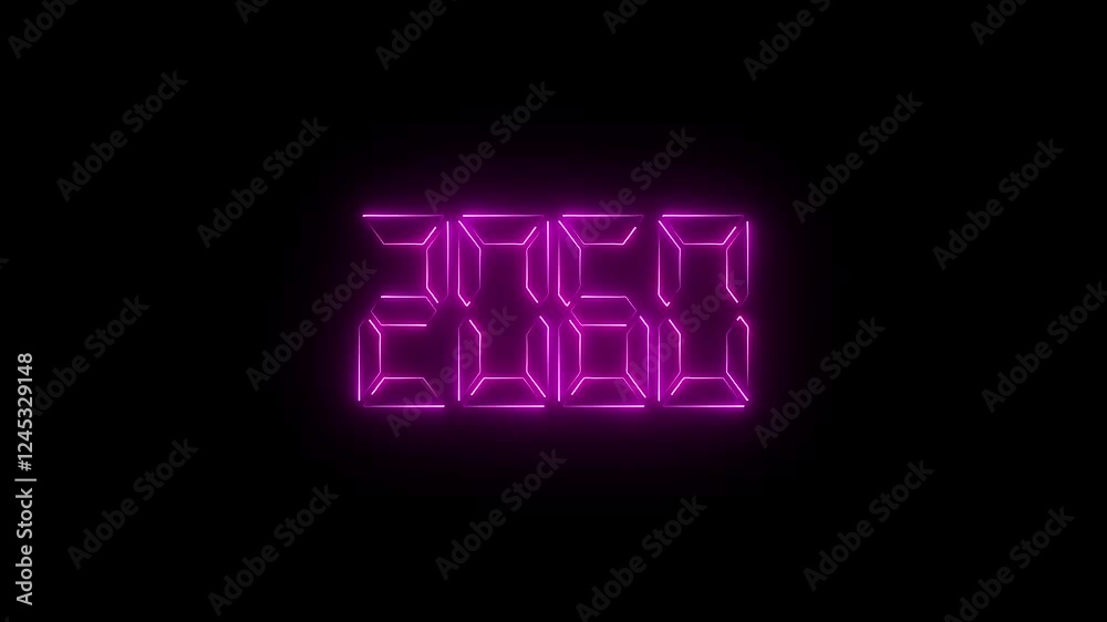 2060 neon glowing text animation. abstract glowing neon text icon 2060 ...
