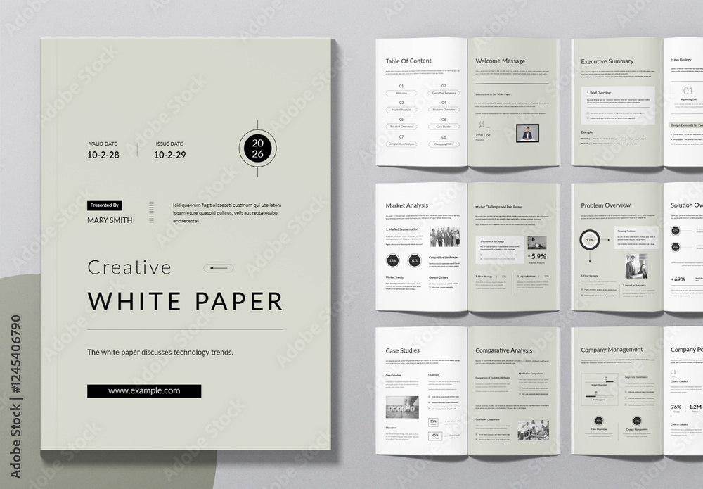 Creative White Paper Template Layout Stock Template | Adobe Stock