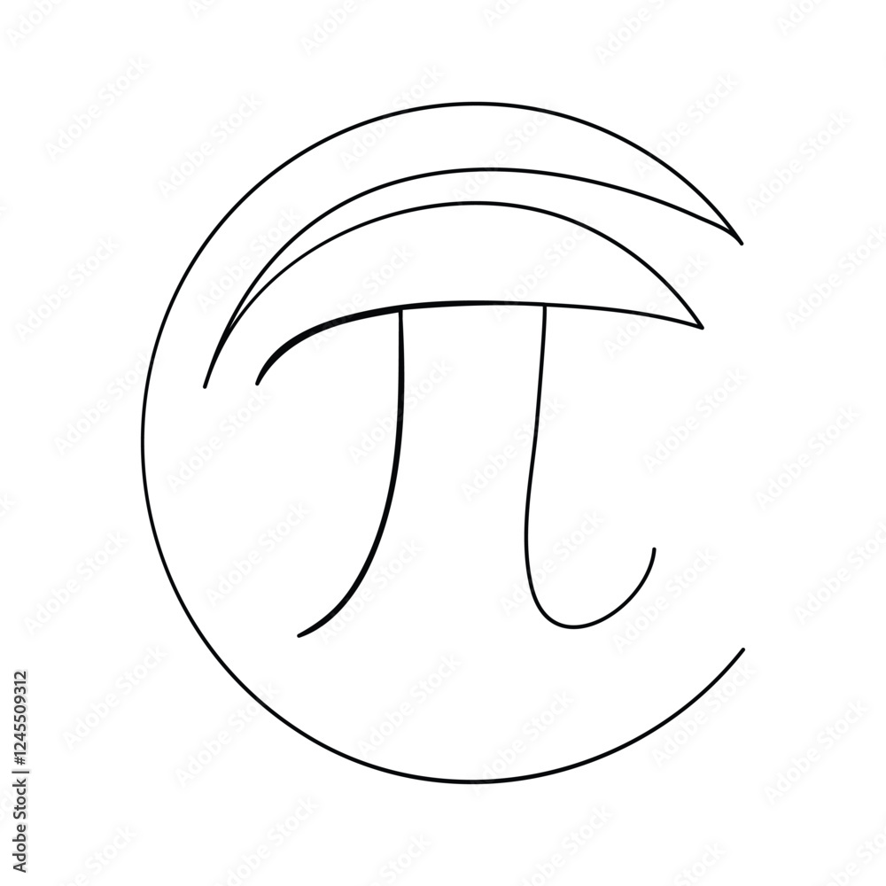 Poster International Pi day mathematical constant greek letter line art ...