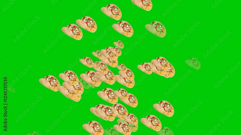 Explosion Taco vector animation on green screen motion graphics, chroma ...